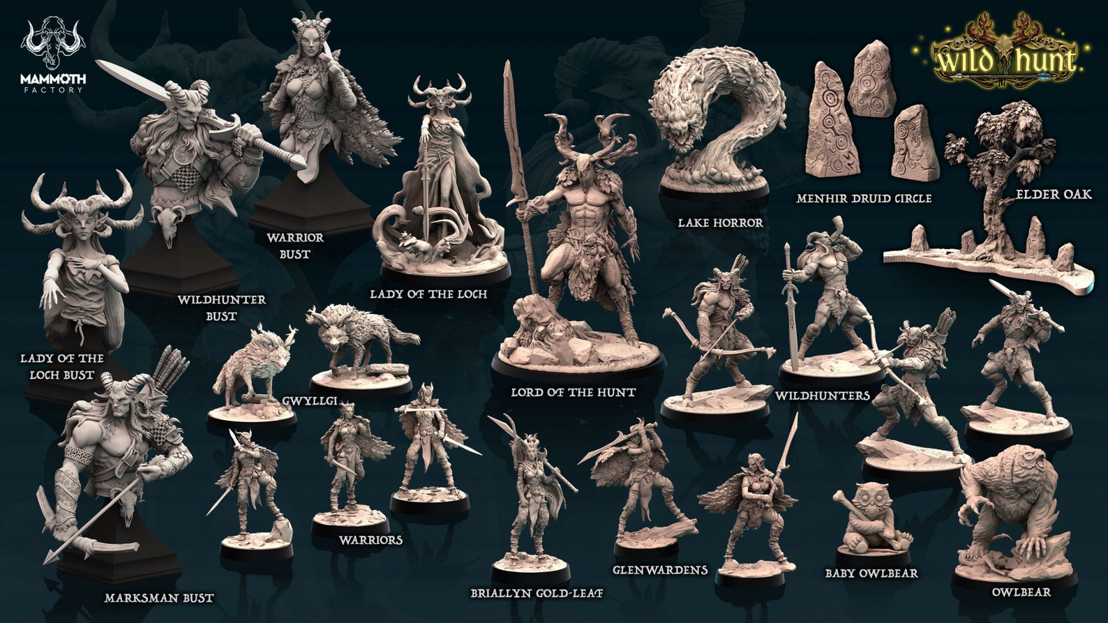 Lord of the Hunt Mammoth Factory the Wild Hunt RESIN Fantasy Dnd RPG ...