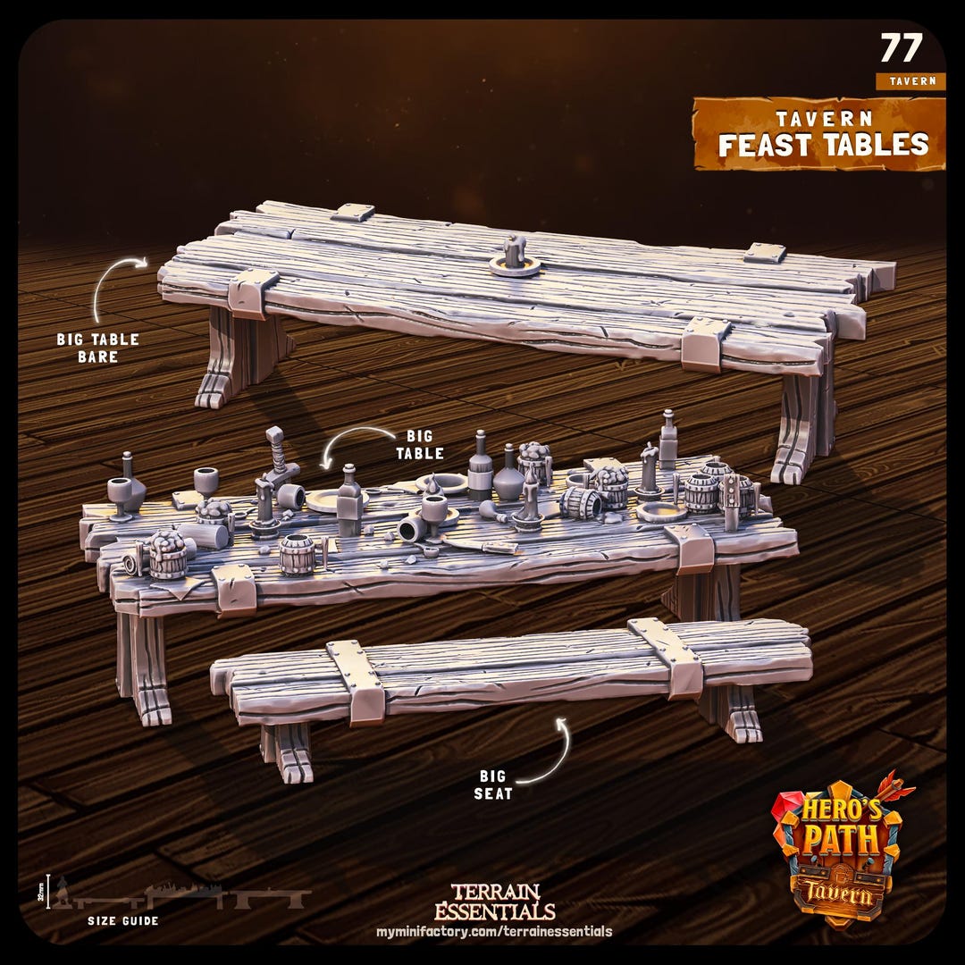 Tavern Feast Tables | Terrain Essentials by Cast N Play | Tavern ...
