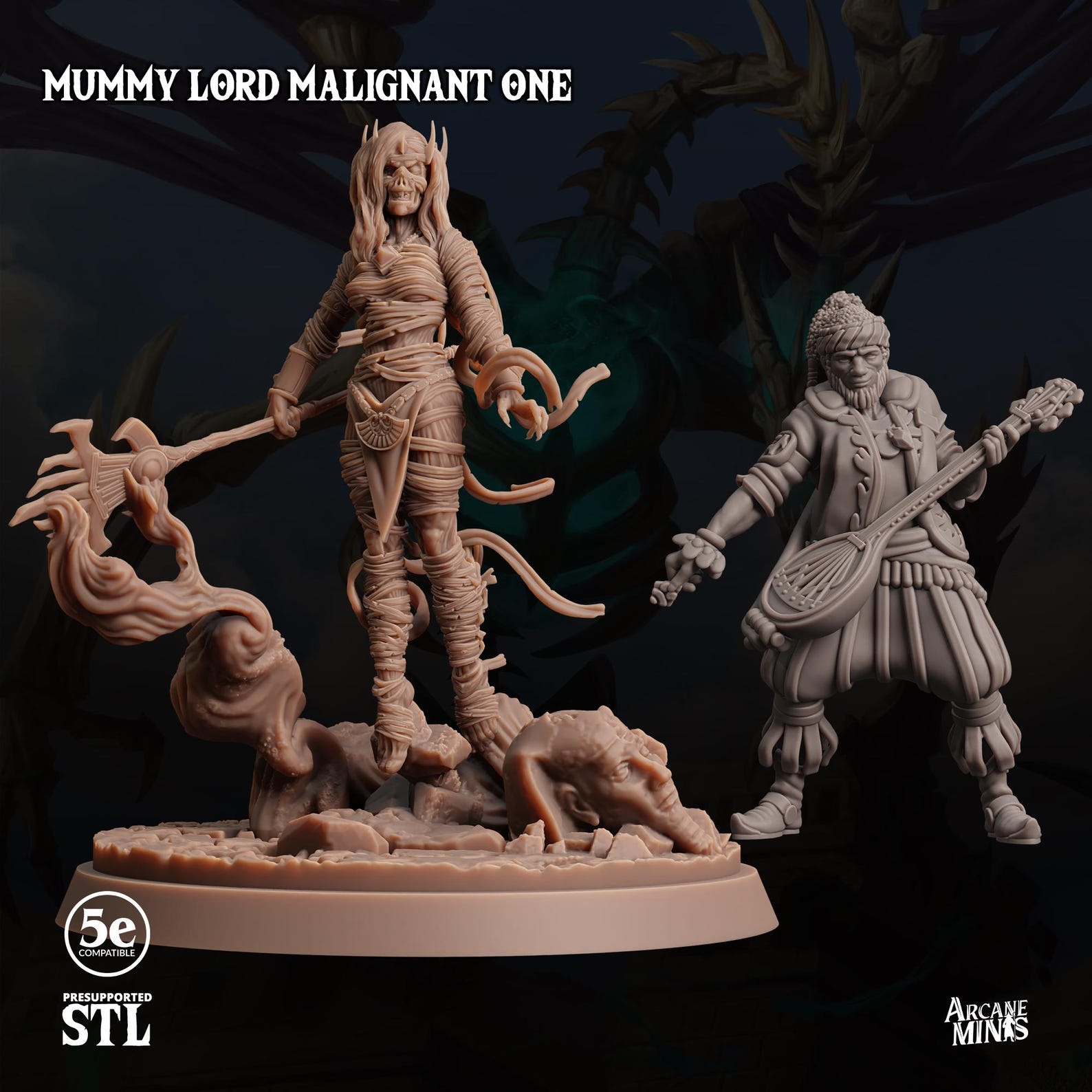 Mummy Lord Malignant One Arcane Minis Tomb of Extinction Fantasy Dnd ...