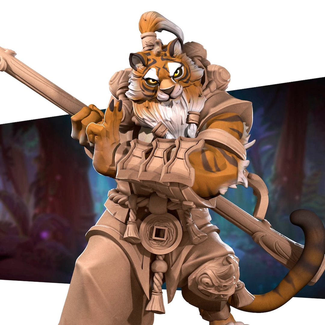 Tabaxi Monk Bite the Bullet Tabaxis RESIN Fantasy Dnd RPG Tabletop ...