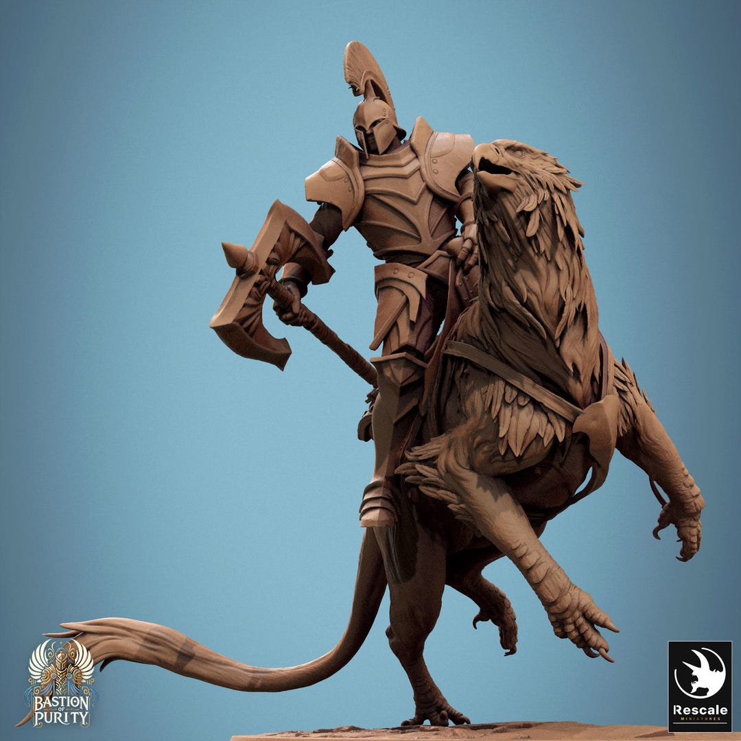 Gryph Rider Chase | Rescale Miniature | Bastion of Purity | 3D Printed ...