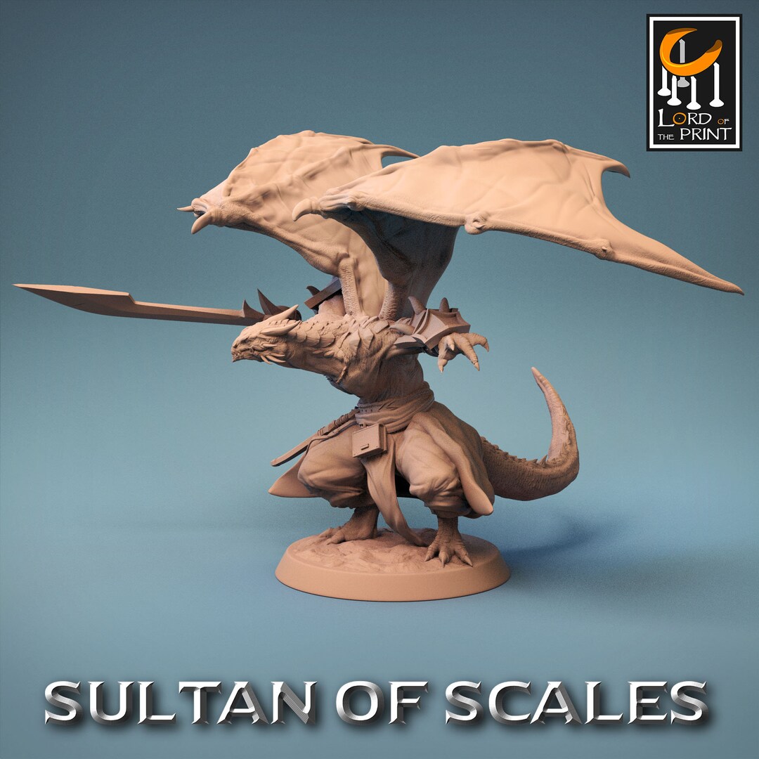 Dragonborn Soldier Perch | Rescale Miniature | Sultan of Scales | RESIN ...
