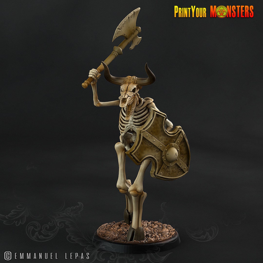 Bone Minotaur Print Your Monster the Ancient Bones Resin Fantasy Dnd ...