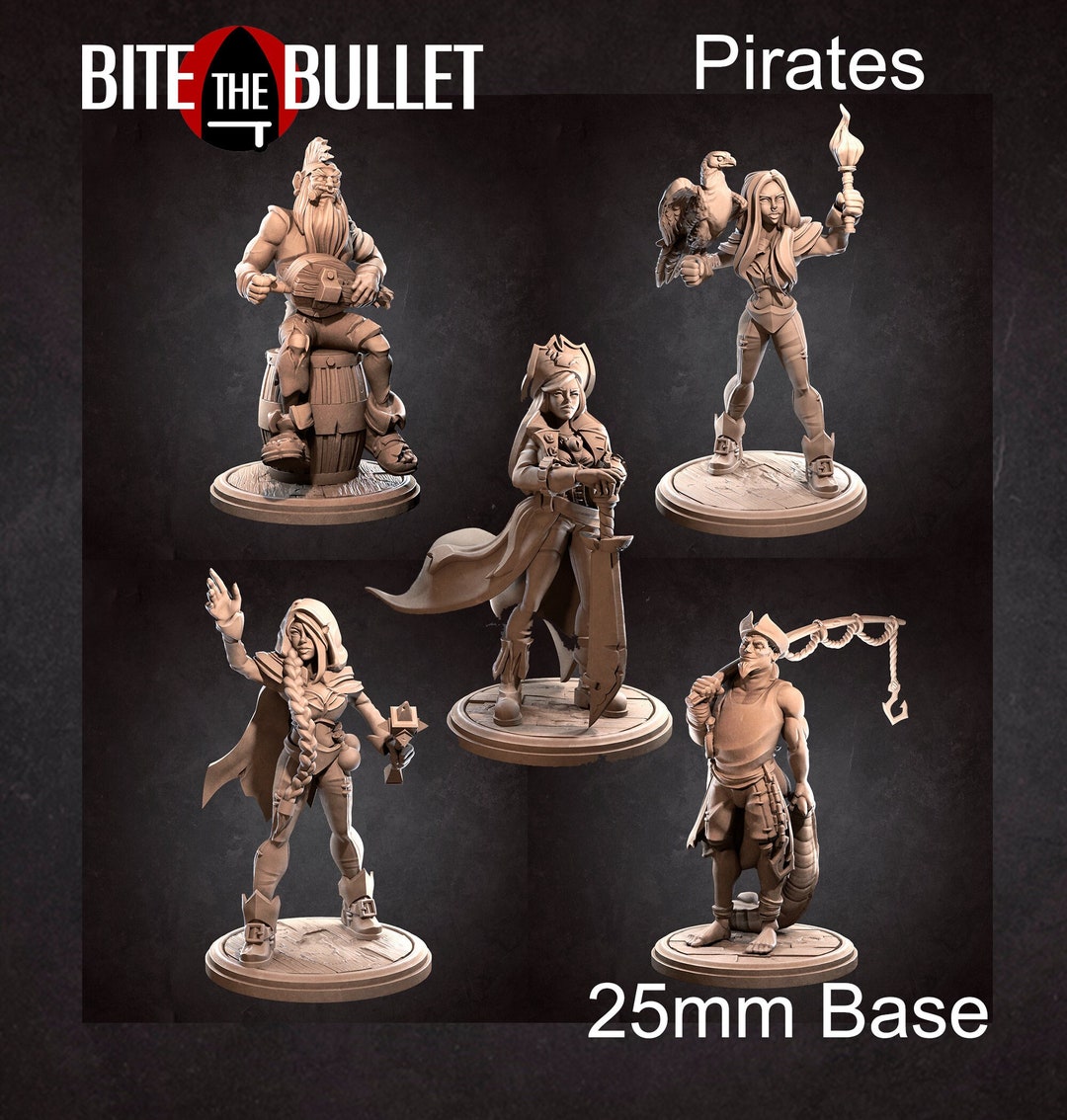 Pirates Bite the Bullet Pirates RESIN Fantasy Dnd RPG Tabletop Gaming ...