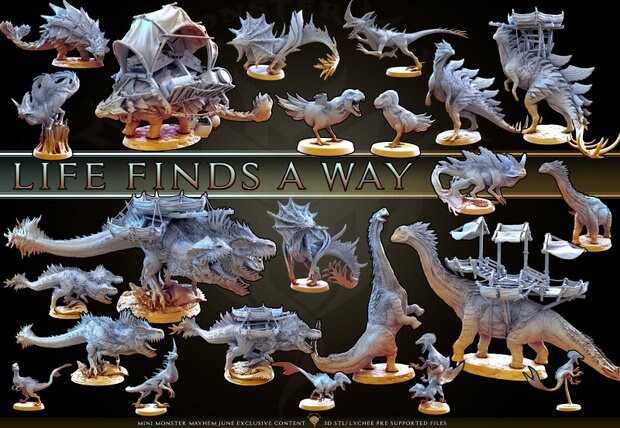 Cerberus Rex Mini Monster Mayhem Life Finds a Way RESIN | Etsy