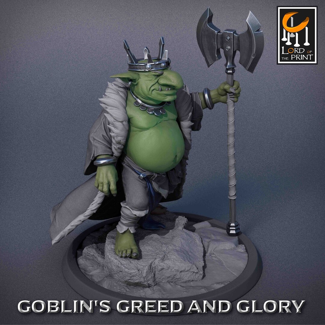 Goblin King | Rescale Miniature | Green Goblins Glory | Resin | Fantasy | Dnd | RPG | Tabletop ...