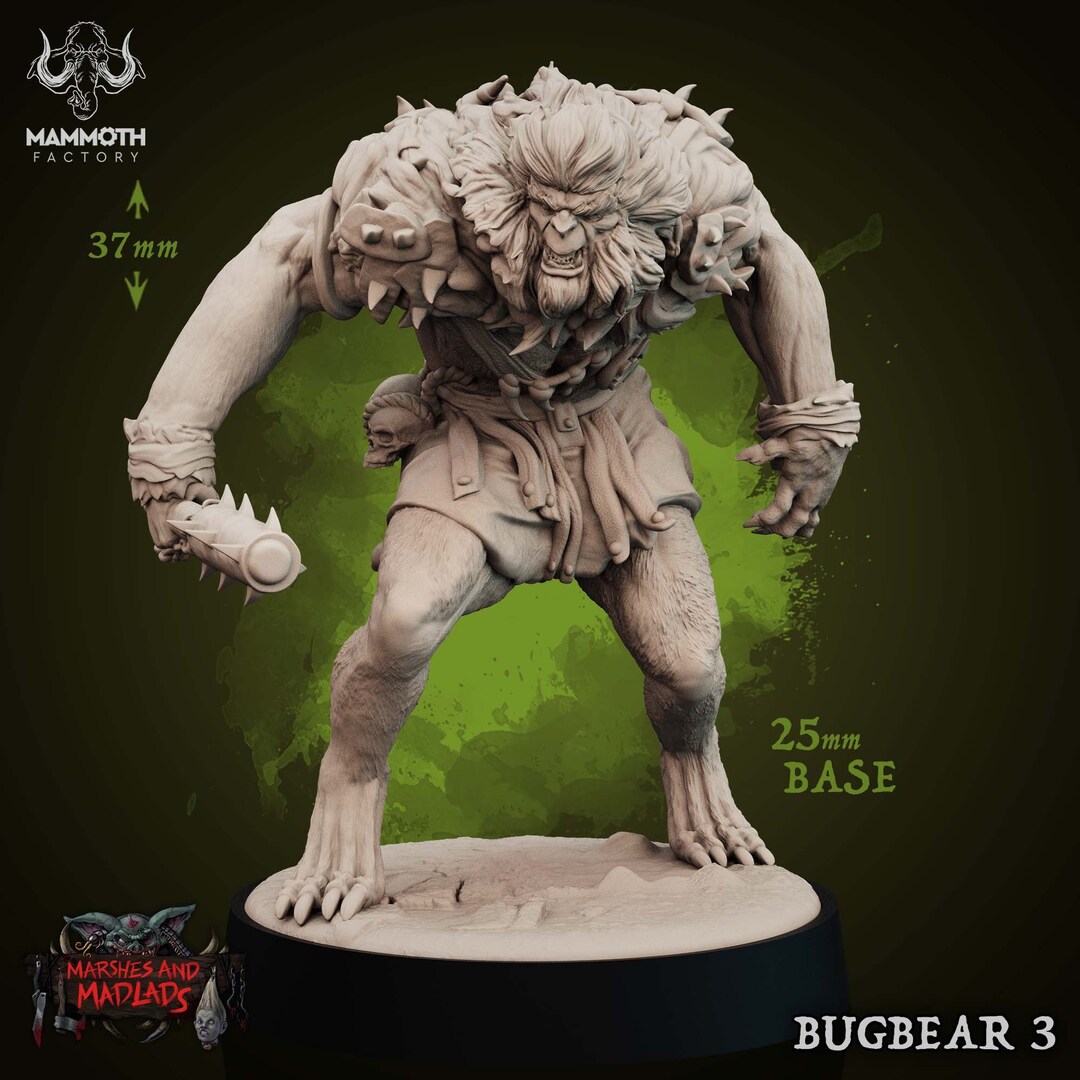 Bugbear 3 Mammoth Factory Marshes and Madlads RESIN Fantasy Dnd RPG Tabletop Gaming Miniatures ...