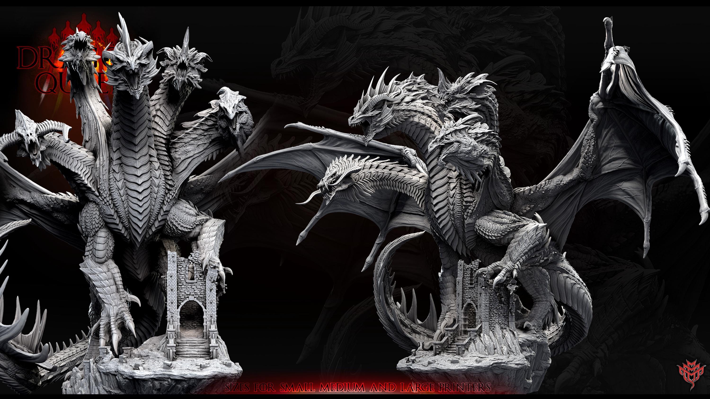 Tiamat's Heads Mounted Head Prismatic Dragons | Mini Monster Mayhem ...