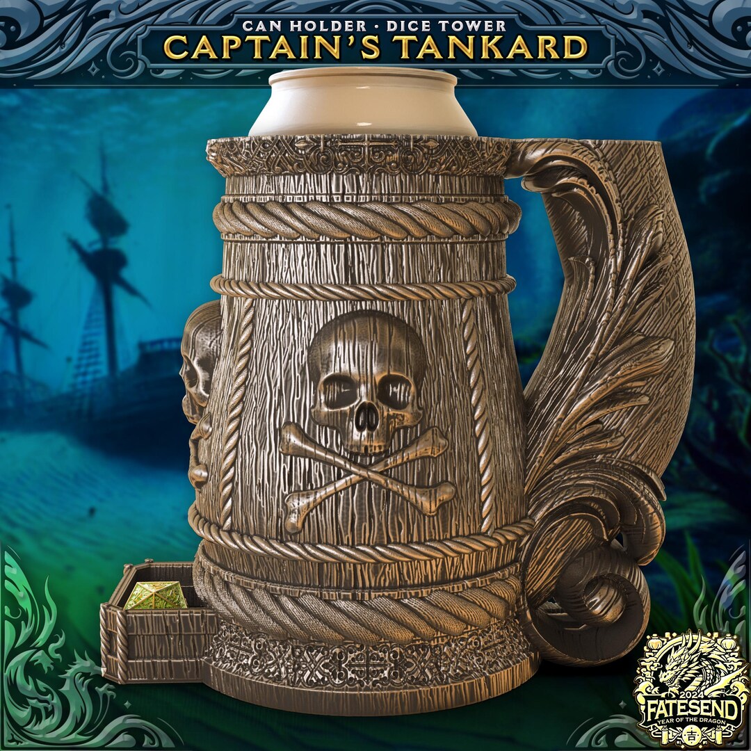 Pirate Tankard - Can Holder Dice Tower & Dice Storage | Fates End ...