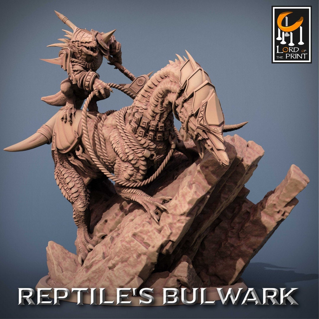 Lizardmen Mount Climbing | Rescale Miniature | Reptile's Bulwark ...