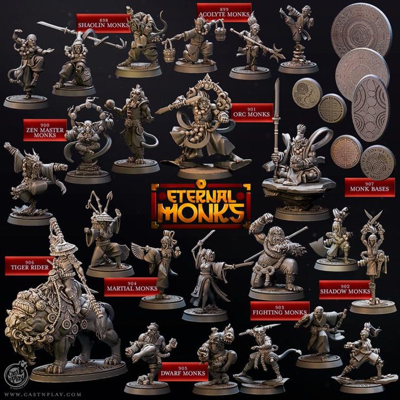 Zen Master Monks | Cast N Play | Eternal Monks | Npcs | RESIN | Fantasy ...