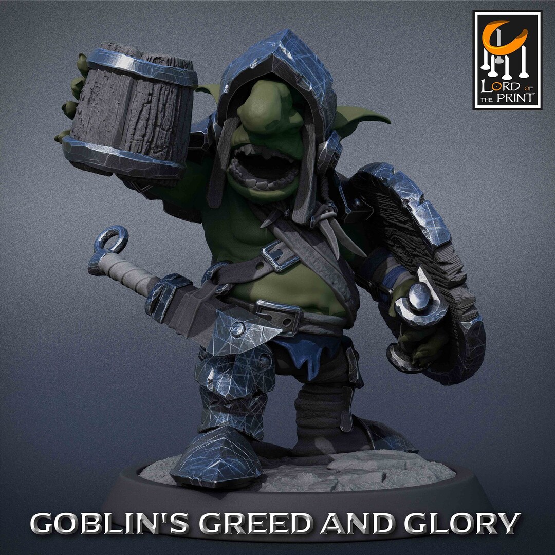 Goblin Warrior Drink Rescale Miniature Green Goblins Glory Resin ...