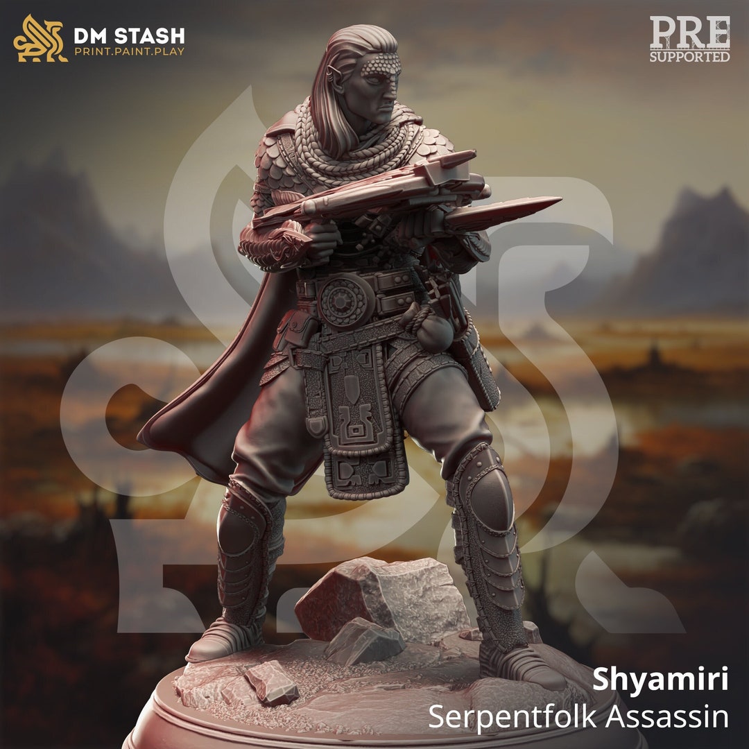 Shyamiri Serpentfolk Assassin DM Stash Orcish Incursion RESIN Fantasy ...