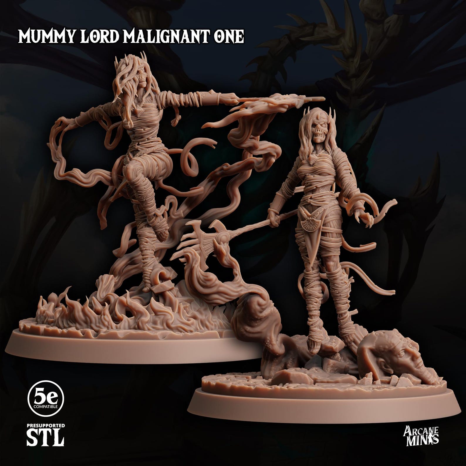 Mummy Lord Malignant One Arcane Minis Tomb of Extinction Fantasy Dnd ...