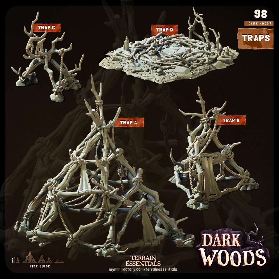 Dark Wood Traps | Terrain Essentials by Cast N Play | Dark Woods ...