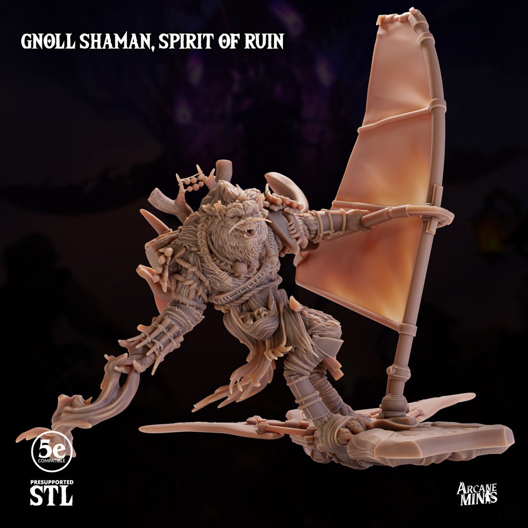 Gnoll Shaman Sordane Publishing Raiders of Ruin Resin Fantasy Dnd RPG Tabletop Miniature ...