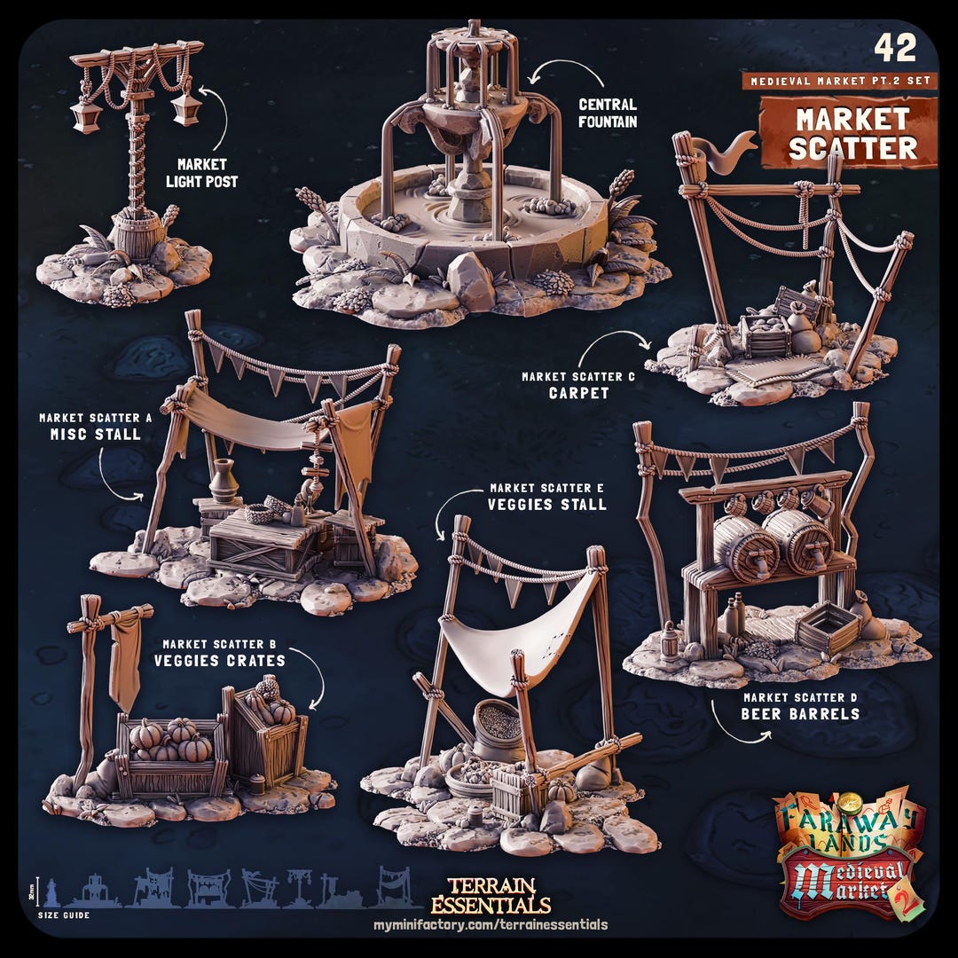 Market Scatter | Terrain Essentials by Cast N Play | Medieval Market ...