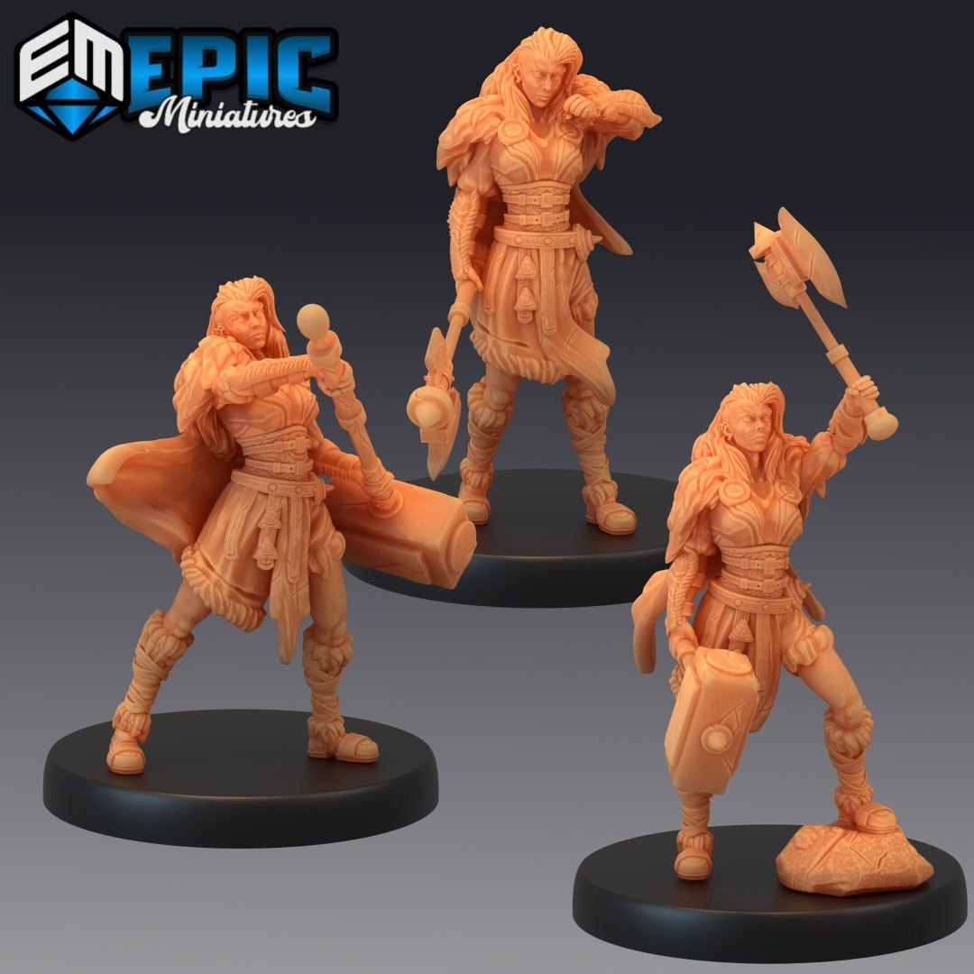 Viking Raider Female Epic Miniatures Norse Raiders Resin Fantasy Dnd ...