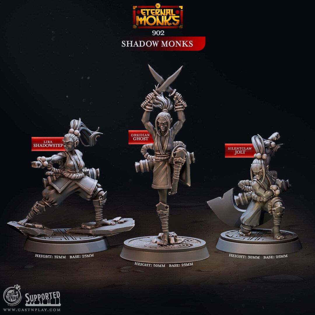 Shadow Monks | Cast N Play | Eternal Monks | Npcs | RESIN | Fantasy ...