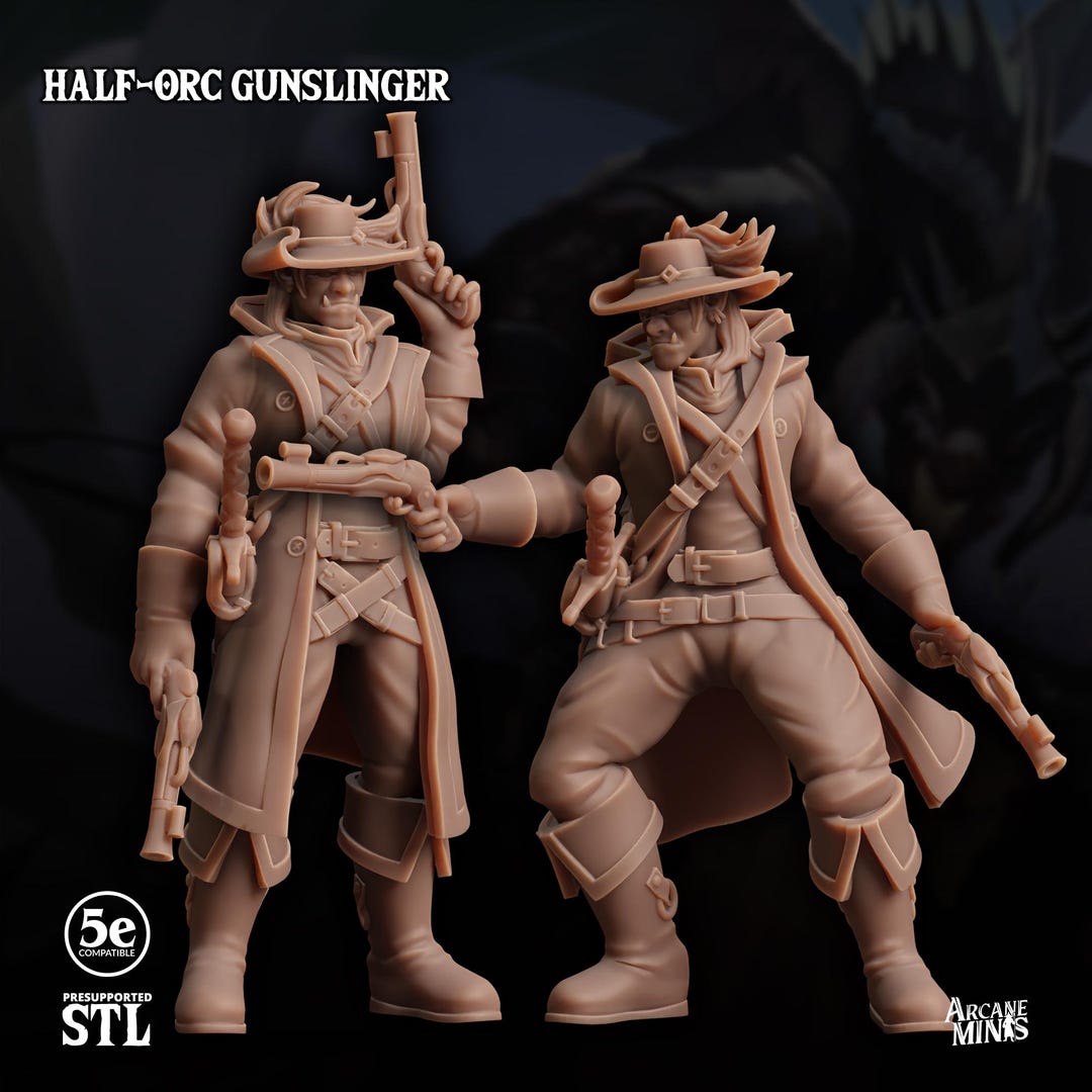 Half-orc Gunslinger - Merchant Guild | Sordane Publishing | Swindler's Luck II | Resin | Fantasy ...