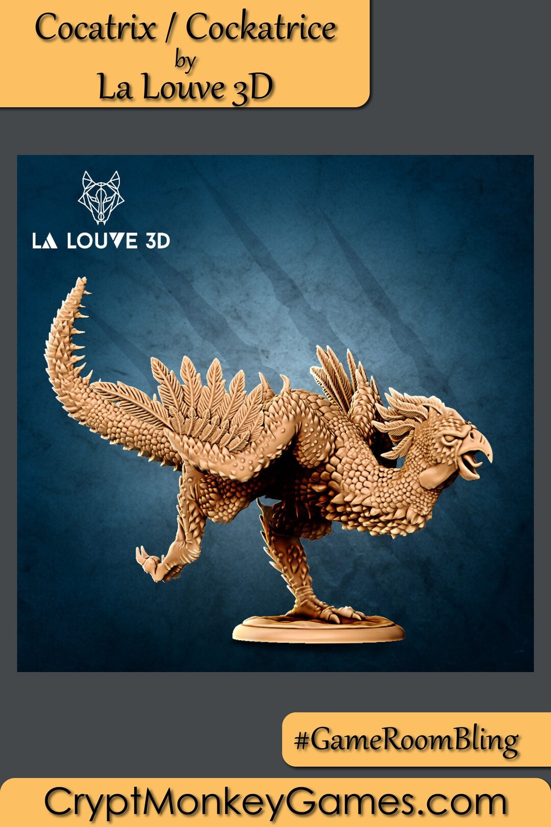 Cocatrix / Cockatrice | La Louve 3D | 3D Printed RESIN | Fantasy | Dnd ...