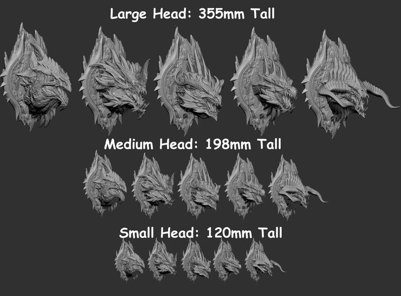 Tiamat's Heads Mounted Head Prismatic Dragons | Mini Monster Mayhem ...