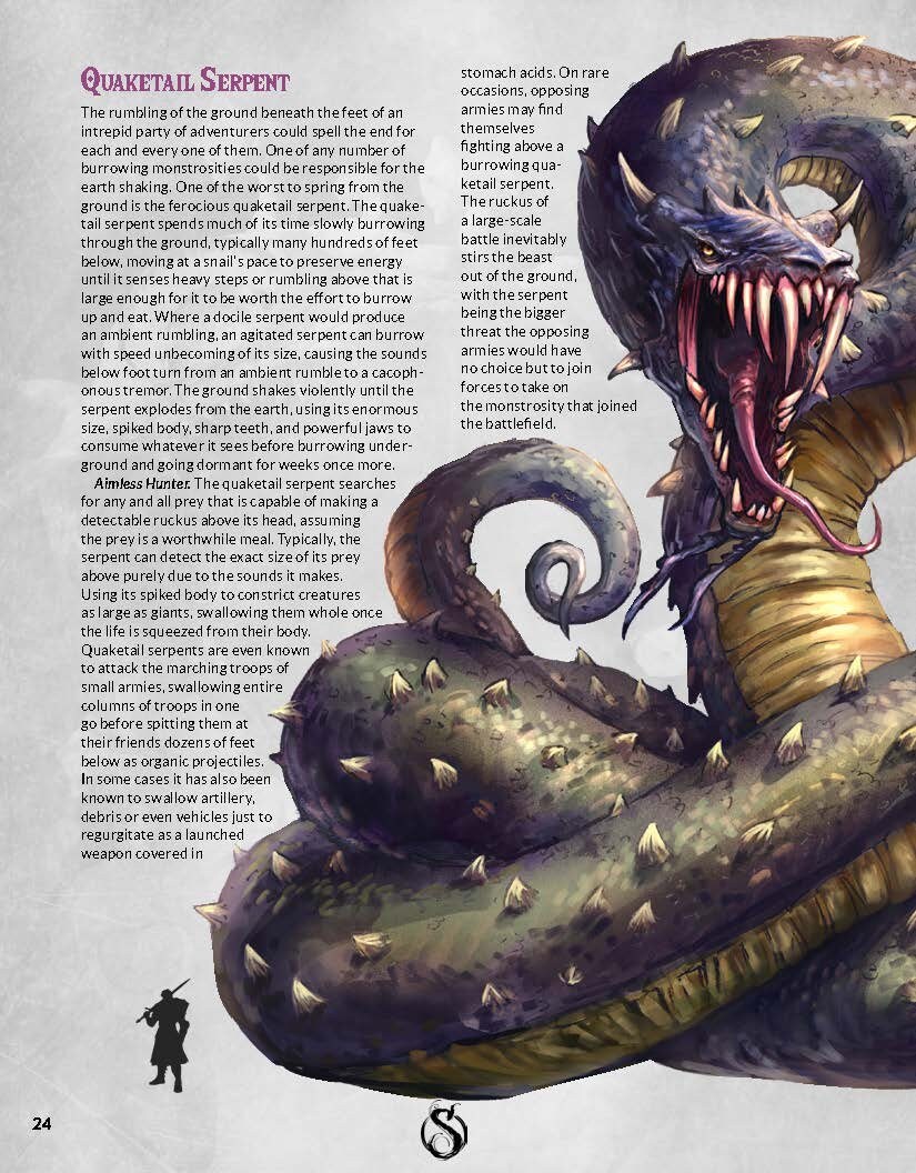Quaketail Serpent | Sordane Publishing | Monster Maddness #1 | Fantasy ...
