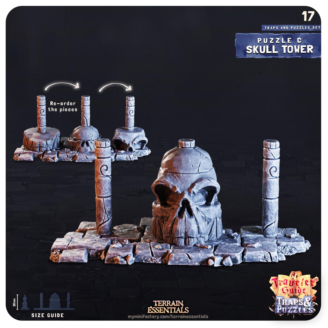 Puzzle Skull Tower | Terrain Essentials by Cast N Play | Traps and ...