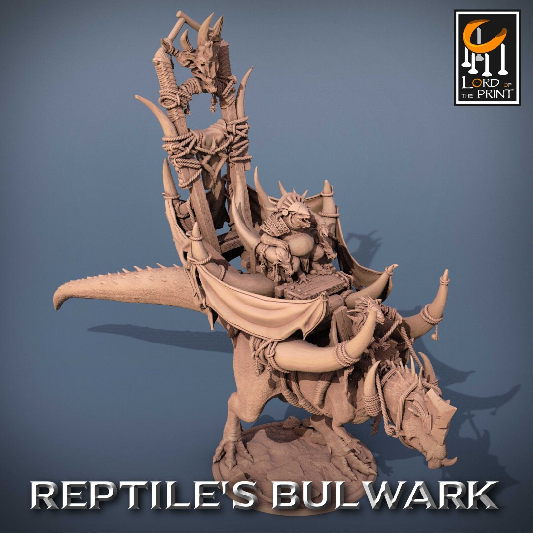 Lizardmen Torvodon King | Rescale Miniature | Reptile's Bulwark | RESIN ...