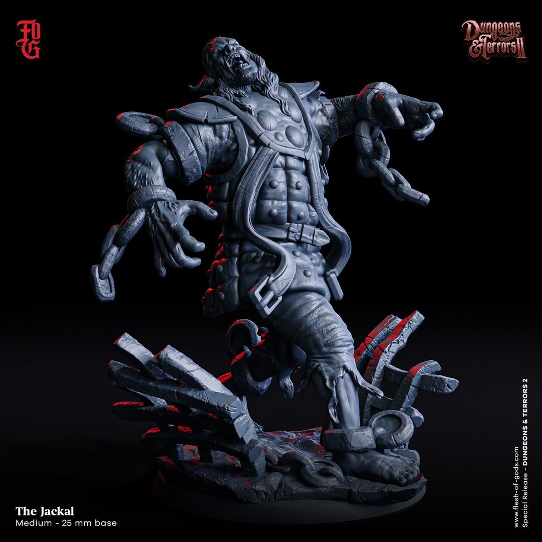 Ghost the Jackal Flesh of Gods Dungeons & Terrors RESIN Fantasy Horror Dnd RPG Tabletop ...