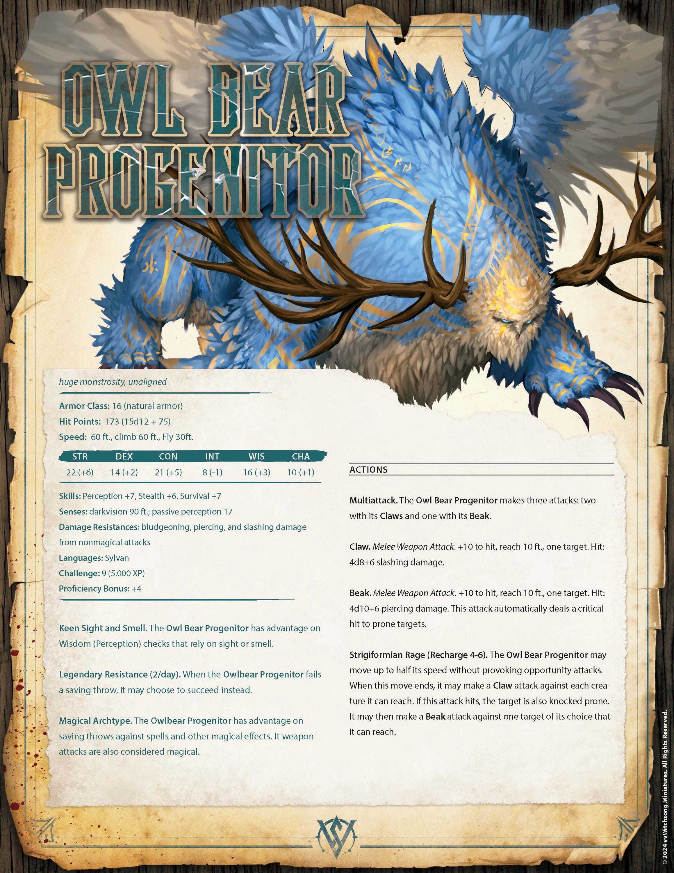 The Owl Bear Progenitor | Witchsong | Fey | RESIN | Fantasy | Horror ...