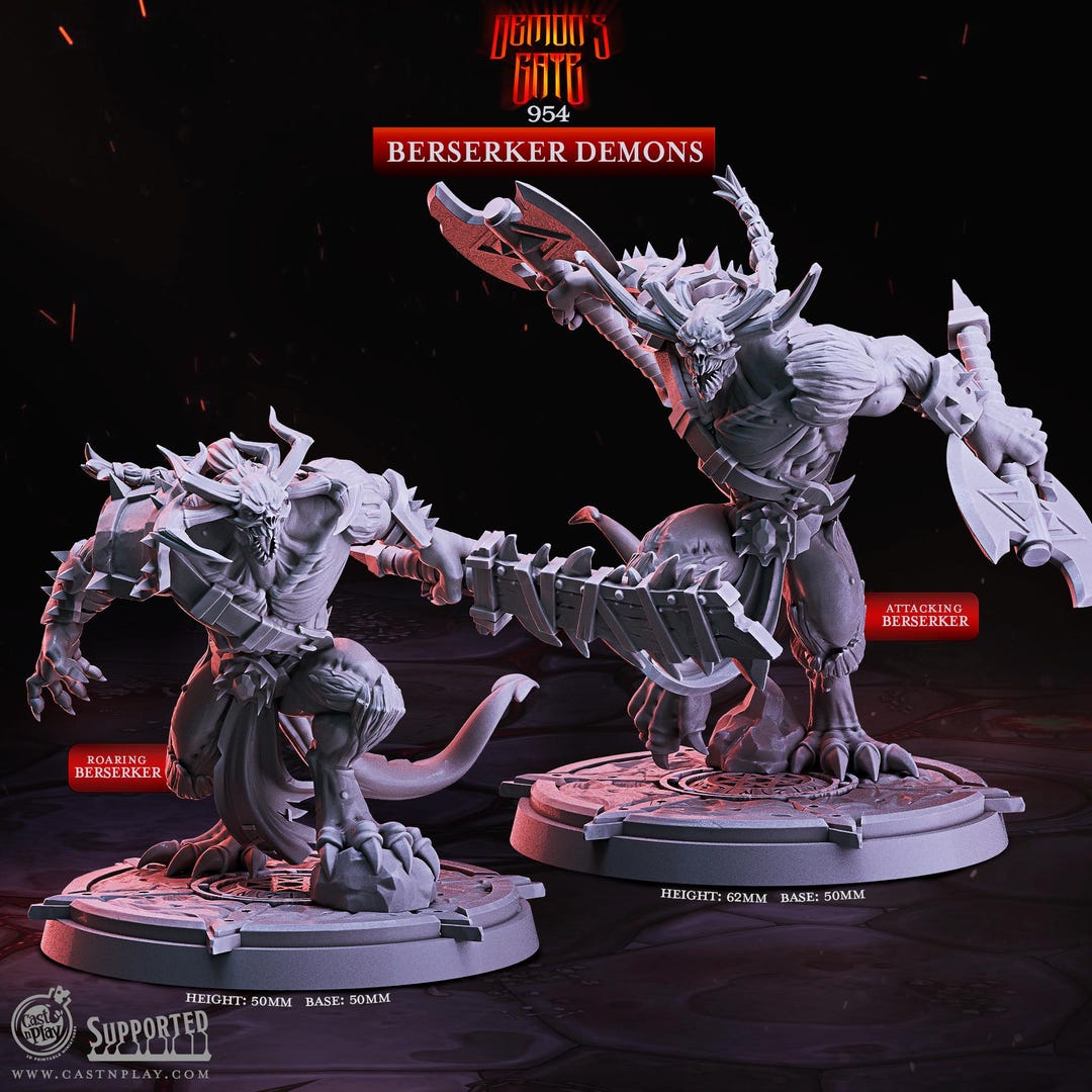 Berserker Demons | Cast N Play | Demons Gate | Npcs | RESIN | Fantasy ...