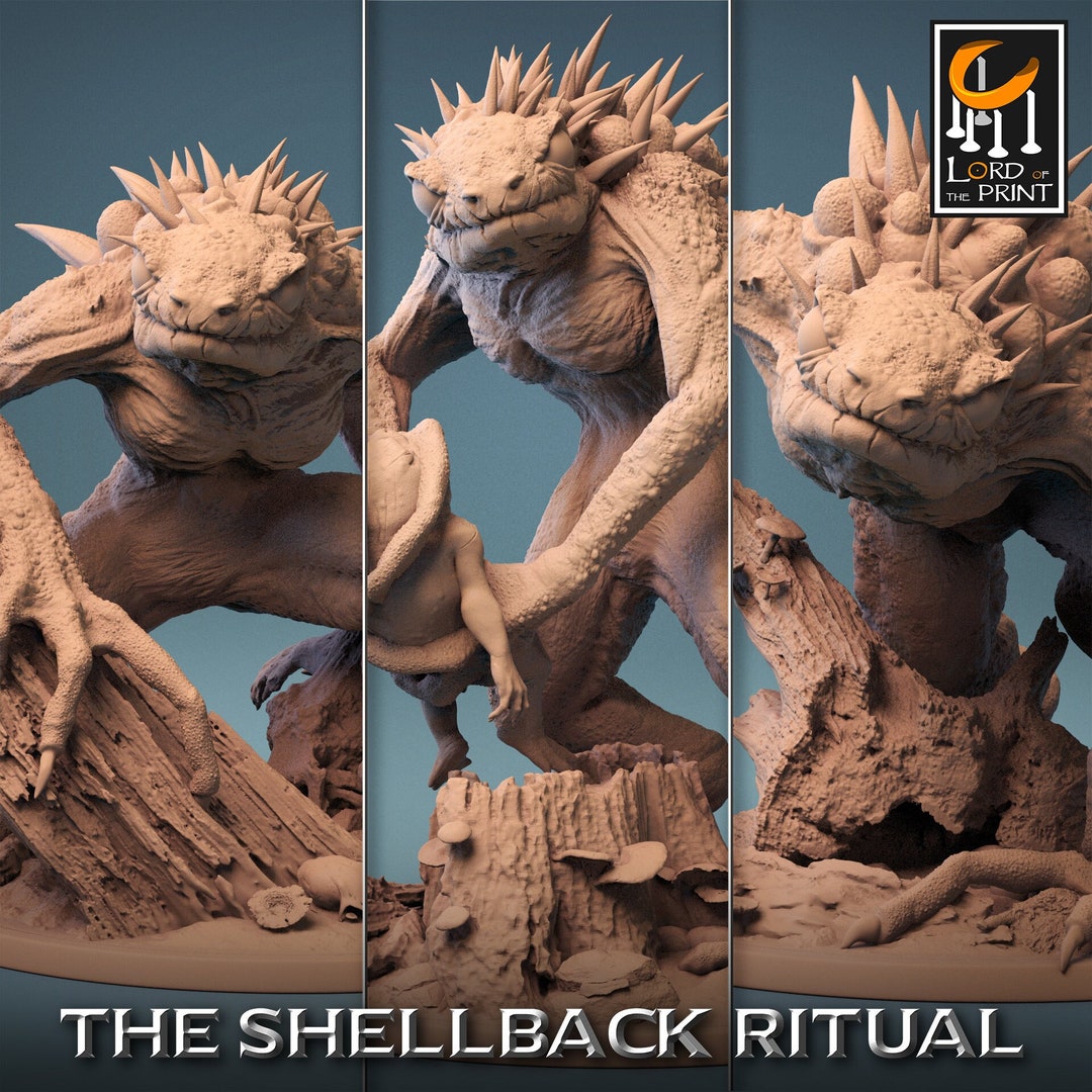 Shellback Stalkers Rescale Miniature Shellback Ritual RESIN Fantasy Dnd ...