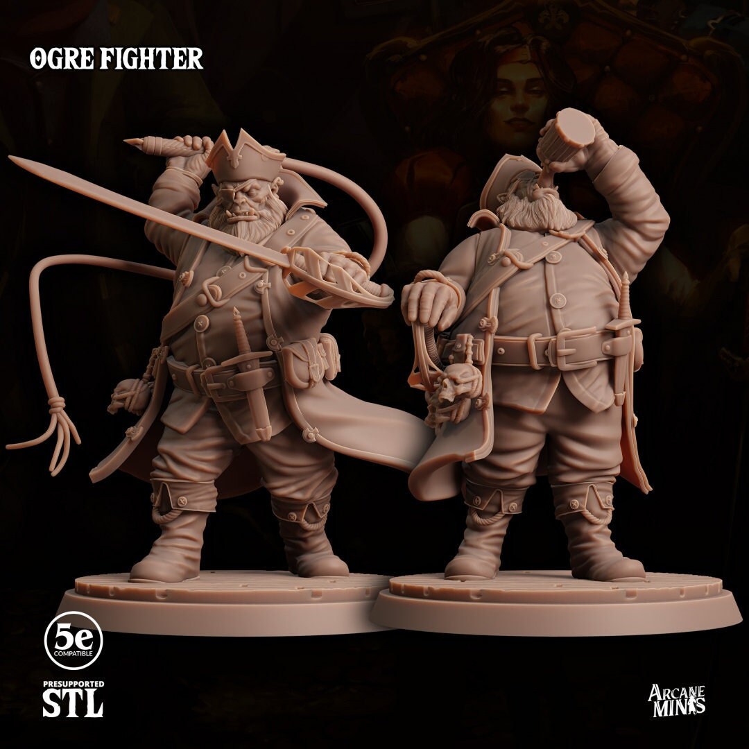 Ogre Fighter Arcane Minis the Queen's Deceit Fantasy Dnd RPG Tabletop ...