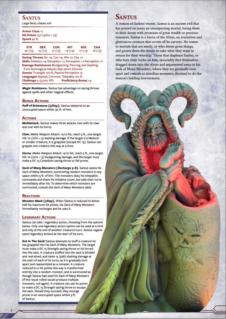 Krampus Mammoth Factory RESIN Fantasy Dnd RPG - Etsy