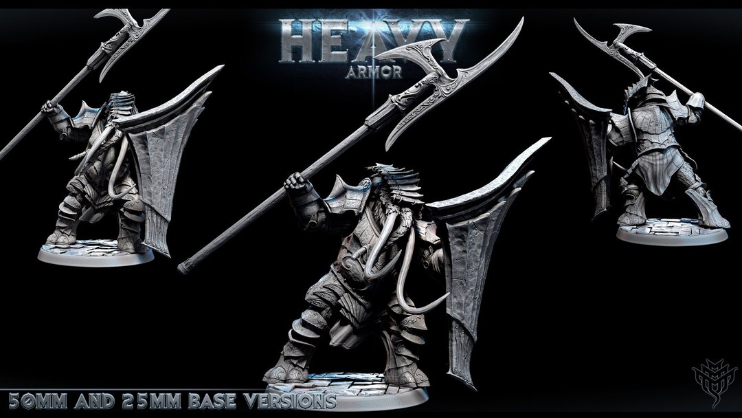 Shrouded Tusk Mini Monster Mayhem Heavy Armor Clan RESIN Fantasy Dnd ...