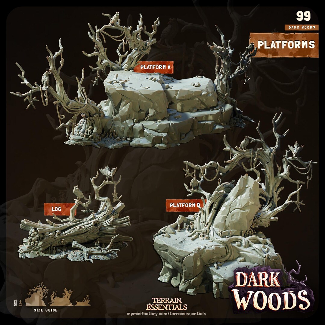 Dark Wood Platforms | Terrain Essentials by Cast N Play | Dark Woods ...