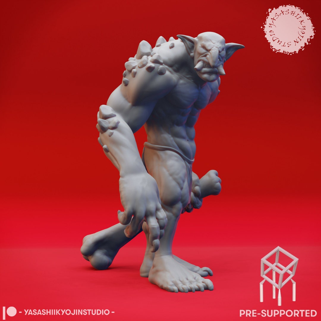 Troll Clubba Yasashii Kyojin Studio Book of Beasts Dnd RPG Tabletop Gaming Miniatures Defeated ...
