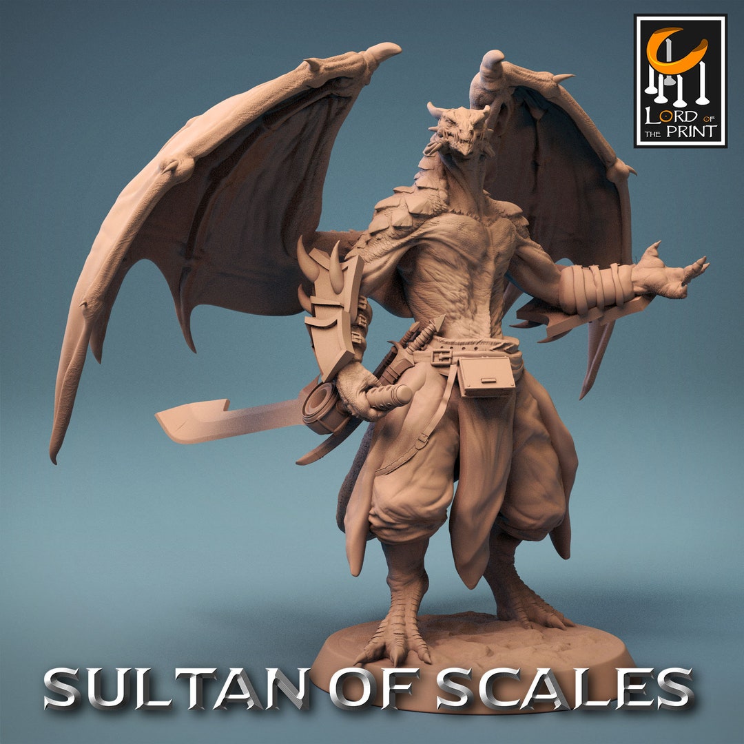 Dragonborn Soldier Idle Rescale Miniature Sultan of Scales RESIN ...