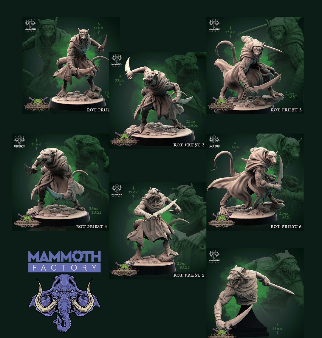 Rot Priests Mammoth Factory Vermin Horde RESIN Fantasy Dnd RPG Tabletop ...