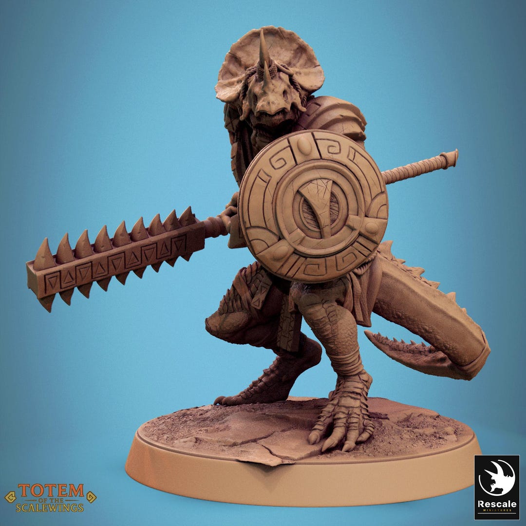 Lizardman Grimscale Spear | Rescale Miniatures | Totem of the Scalewing ...