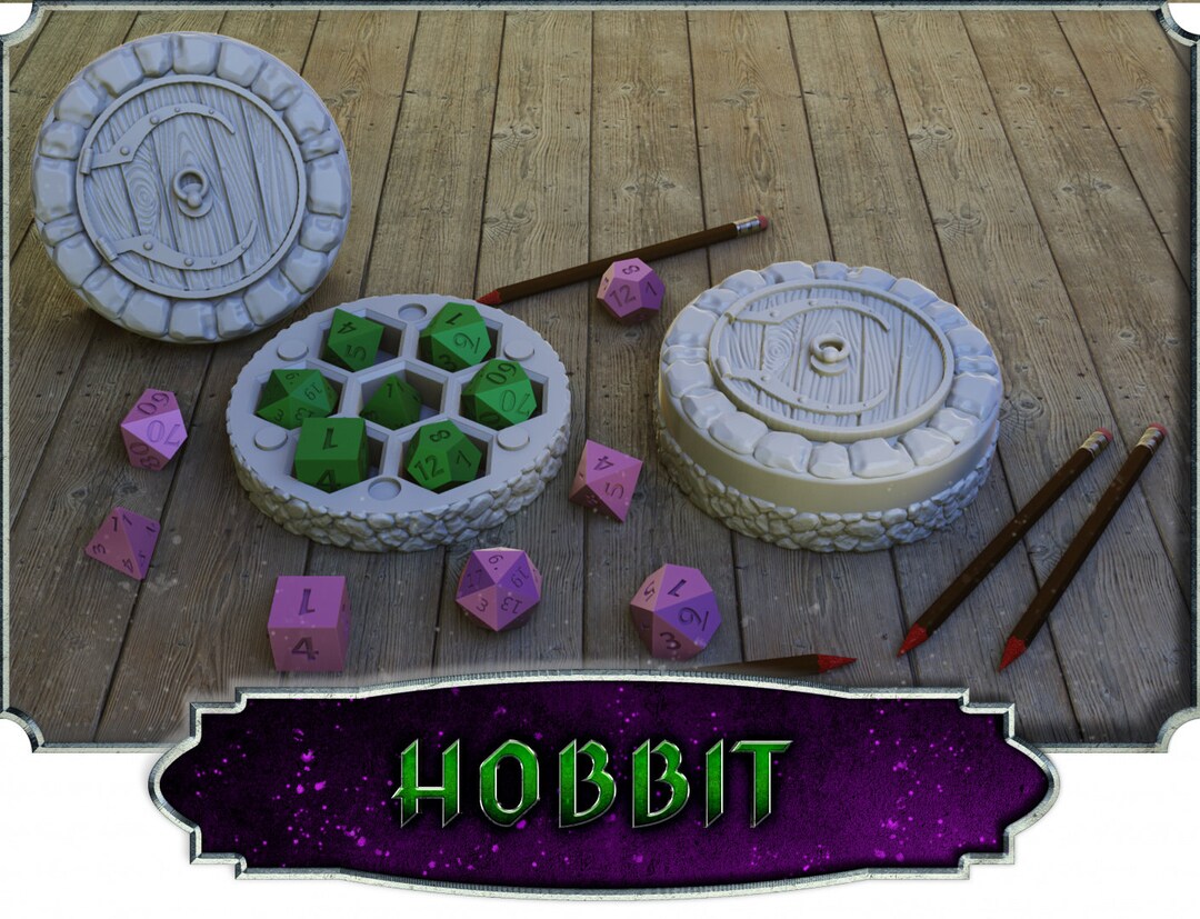 Hobbit Door Dice Holder Crosslances 3D Printed Fantasy Dnd RPG Roleplay ...