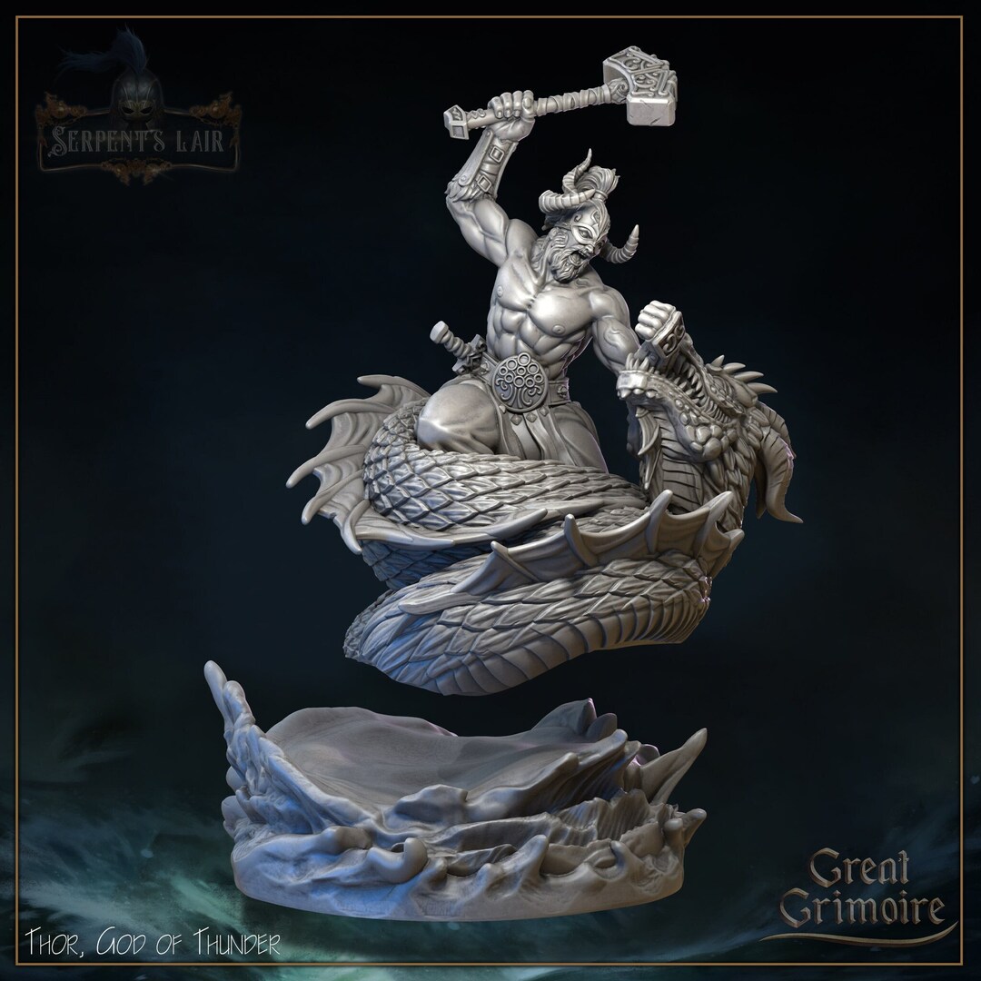 Thor Great Grimoire Serpent's Lair Resin Print RPG Tabletop Gaming ...