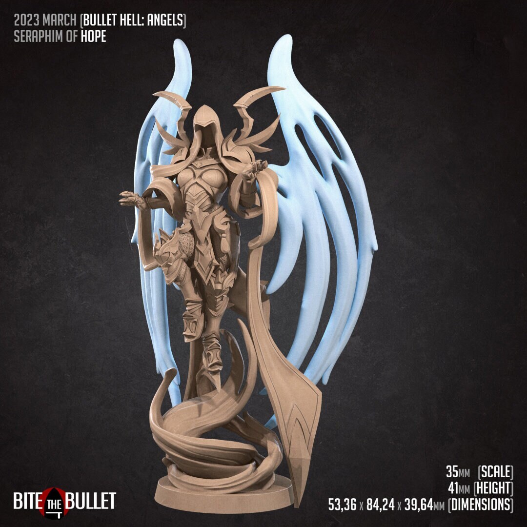 Seraphim of Hope Bite the Bullet Bullet Hell: Angels RESIN Fantasy Dnd ...