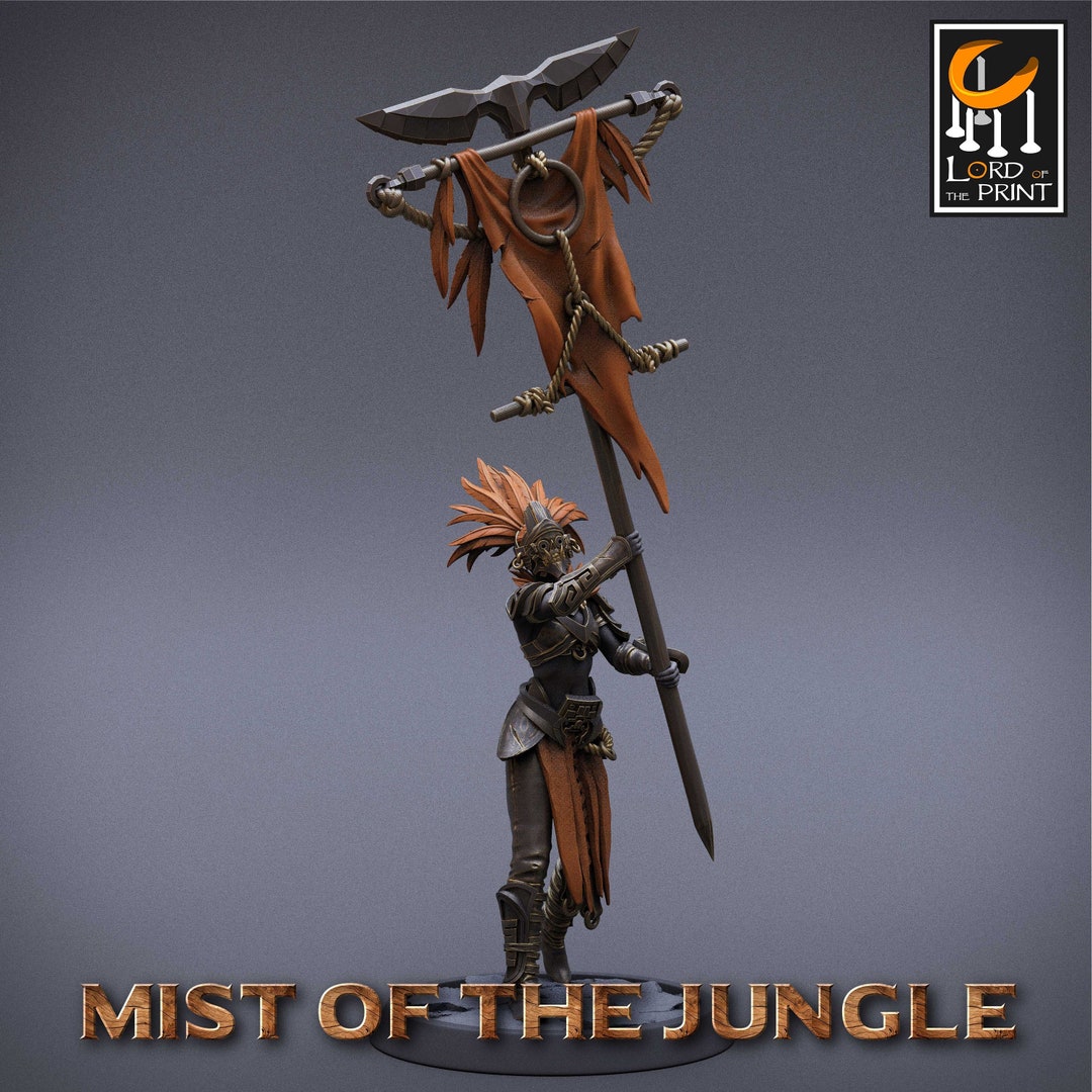 Light Amazon Warrior Banner Lord of the Print Mist of the Jungle RESIN ...