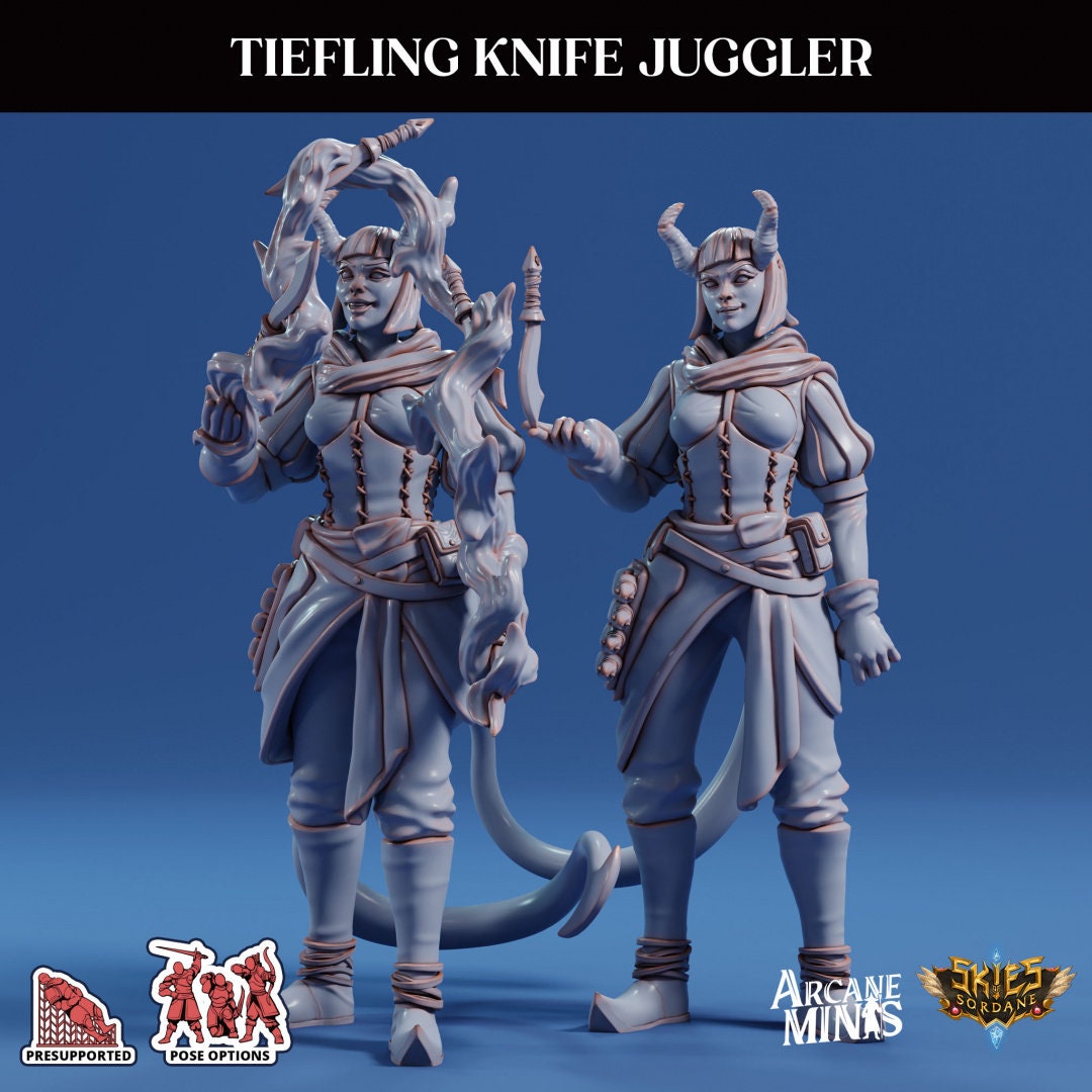 Tiefling Knife Juggler Sordane Publishing Cirque Du Sordane Resin ...
