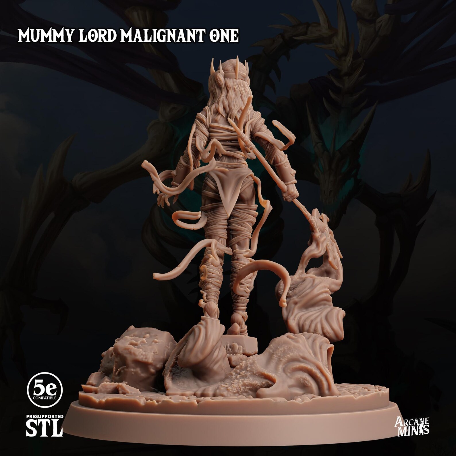 Mummy Lord Malignant One Arcane Minis Tomb of Extinction Fantasy Dnd ...