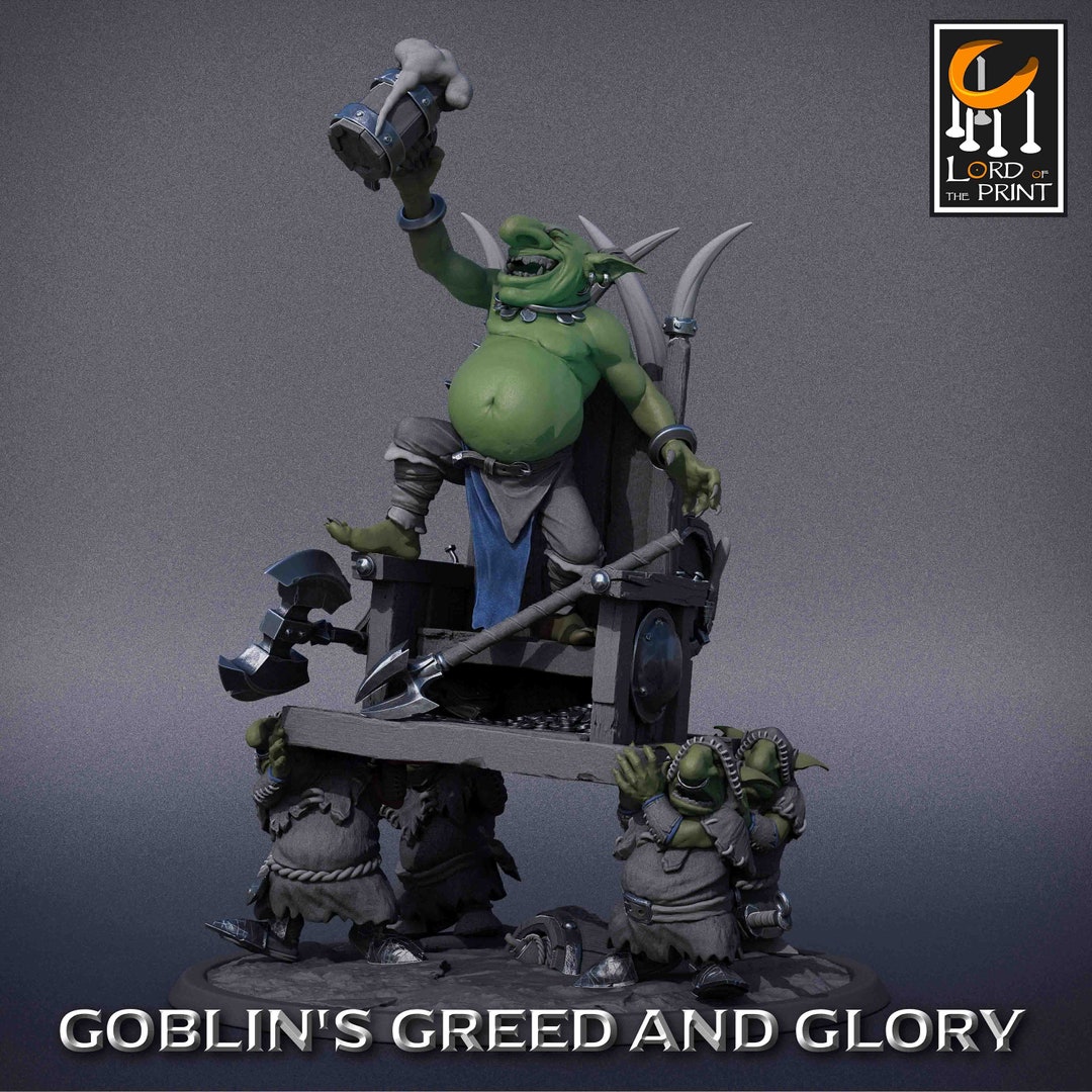 Goblin King Beer on Throne | Rescale Miniature | Green Goblins Glory | Resin | Fantasy | Dnd ...