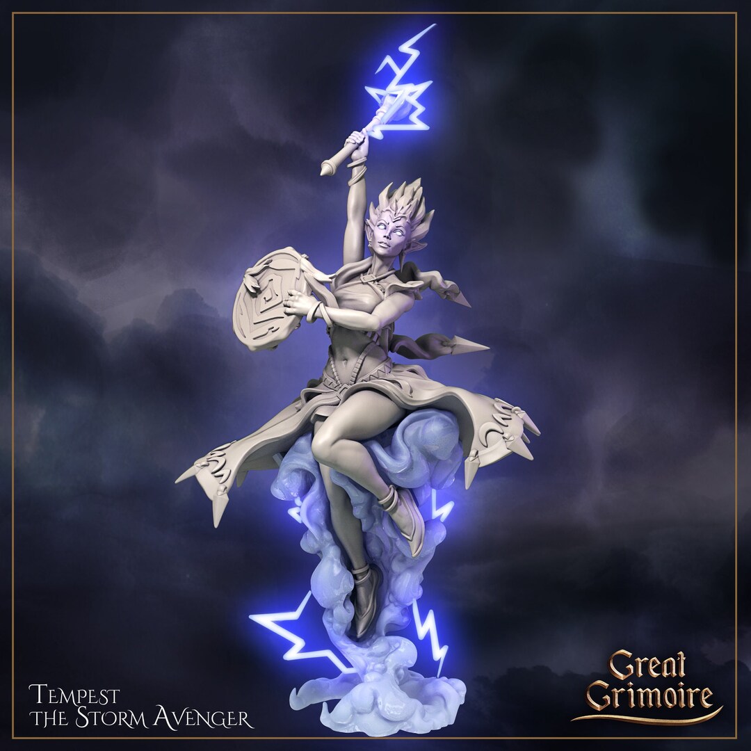 Tempest, the Storm Avenger Great Grimoire Elemental Awaking 3D Resin ...