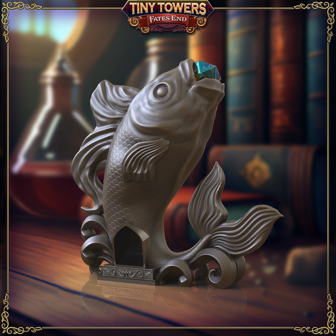 Koi Fish Mini Dice Tower | Fates End | 3D Printed PLA | Fantasy | Dnd ...